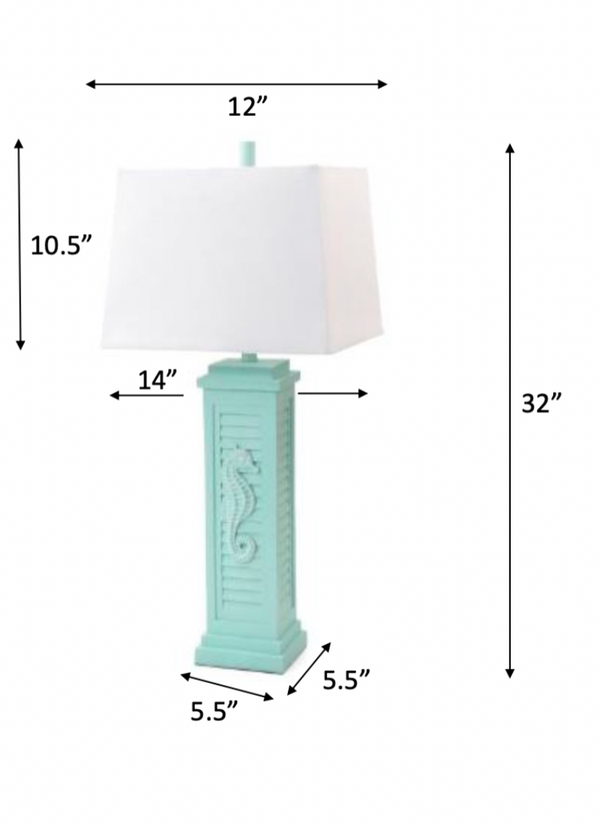 Sea Horse Shutter Table Lamp (Set of 2) – Lineage Collections